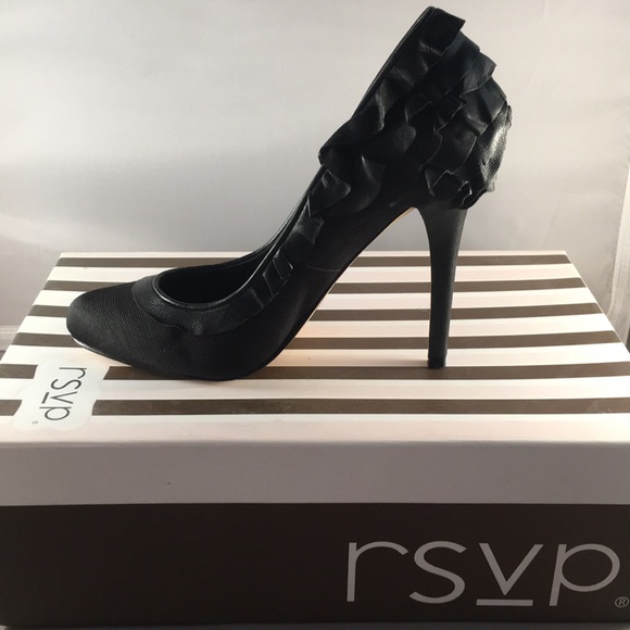 RSVP | Shoes | Rsvp Henny Black Ruffle Pumps 6 2nib | Poshmark